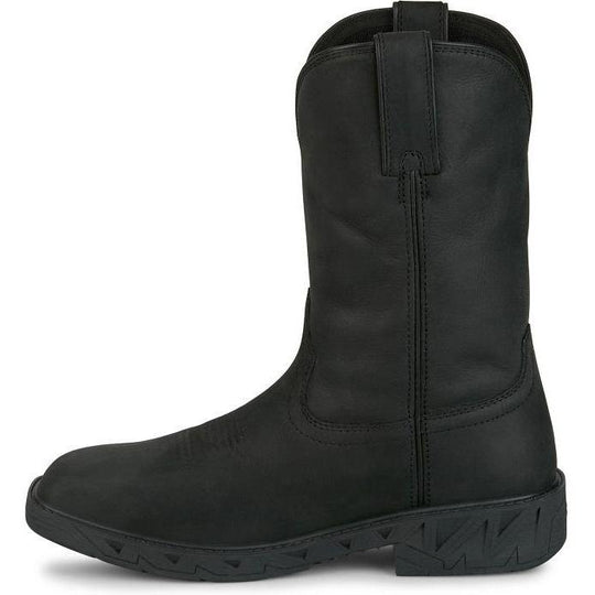 Justin Men's Drifter 11" Steel Toe WP Western Work Boot - Black - PD40