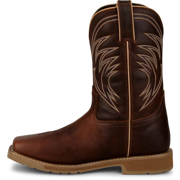 Justin Men's Daywork 11" Steel Toe Waterproof Western Work Boot - Peca