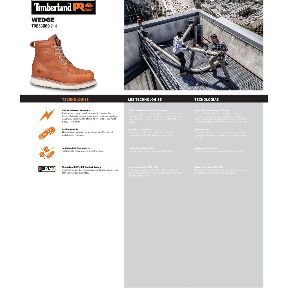 Timberland PRO Men's Wedge 6" Soft Toe Wedge Work Boot - Rust - TB1530